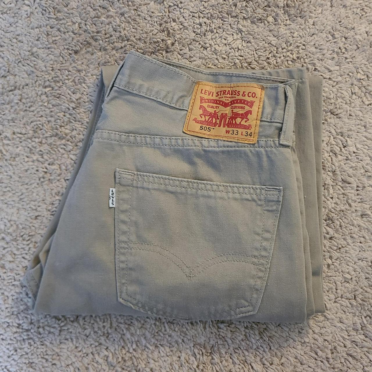Levi's Men's 505 Regular Fit Tan Colored Jeans W33 L34 - Depop