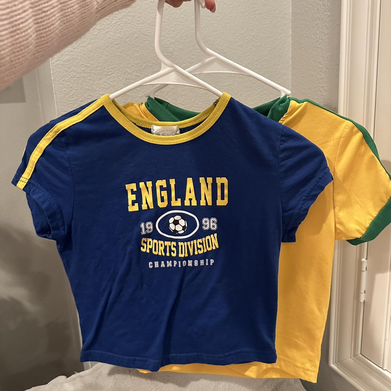 England and brazil sporty tee bundle #crop top... - Depop