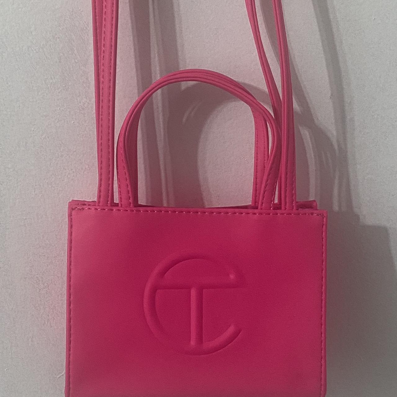 Telfar pink mini bag with strap - Depop