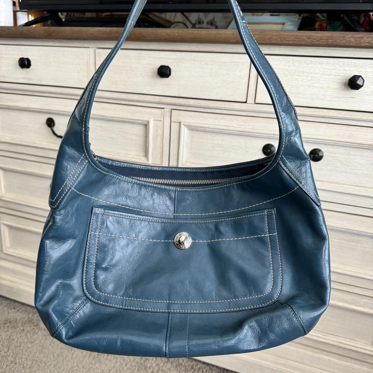 Vintage Coach Leather Handbag🩵 great condition, real | Depop Vintage Coach Leather Handbag🩵 great condition, real | Depop