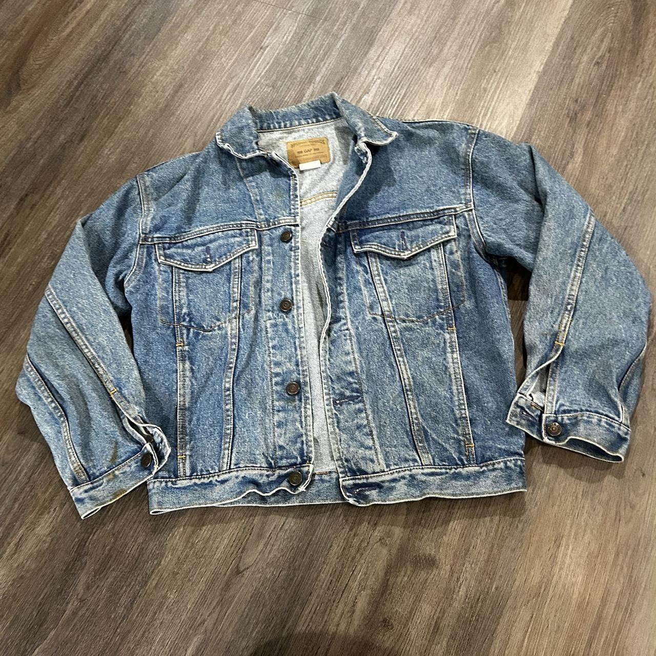 Vintage Gap workforce denim jacket jean coat with... - Depop