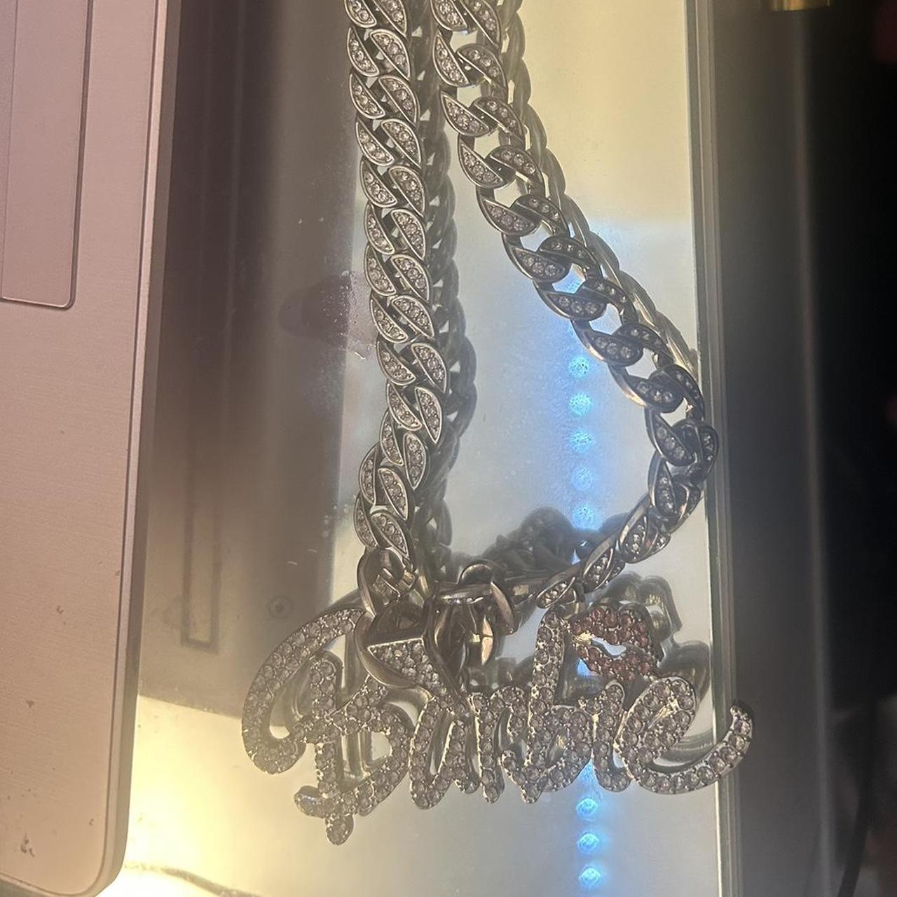 Barbie necklace, sterling silver, custom made worn... - Depop