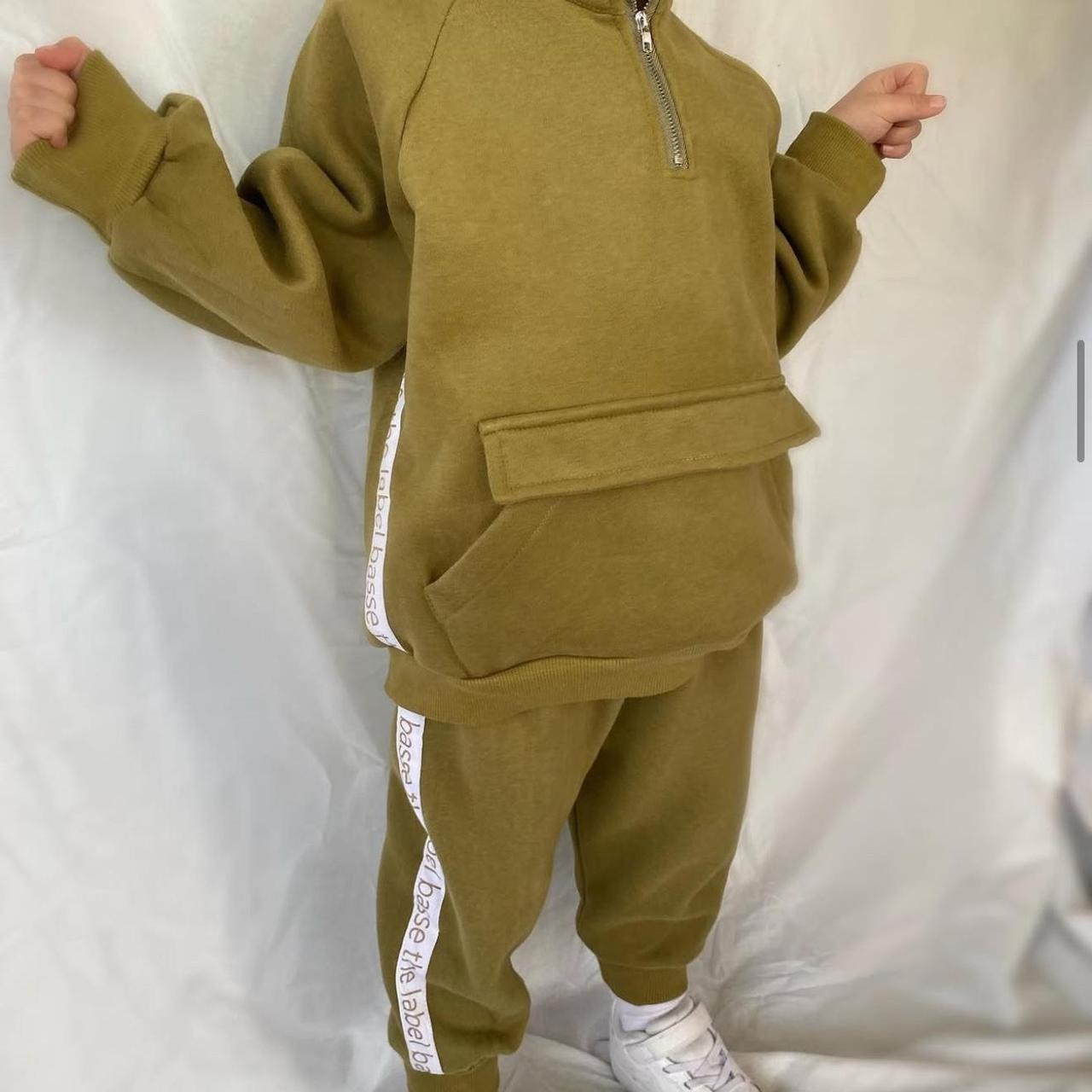 Basse the Label khaki tracksuit set Size 3-6... | Depop