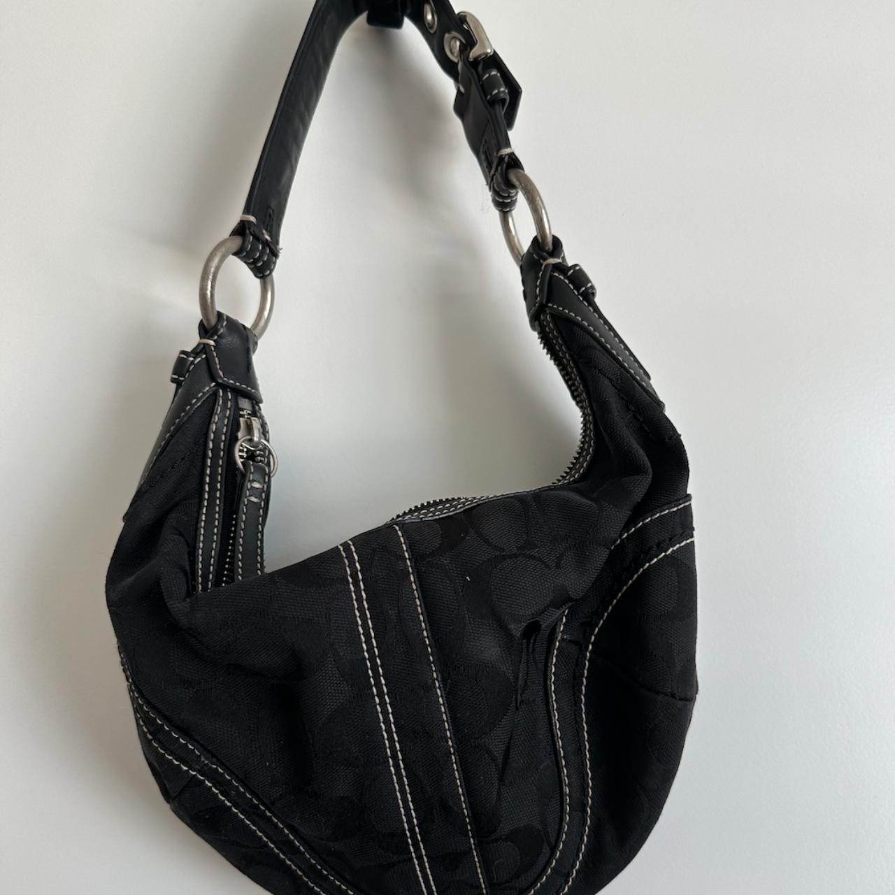 Signature Black Coach Mini Shoulder Bag. 11 X 7 #10073 - Depop