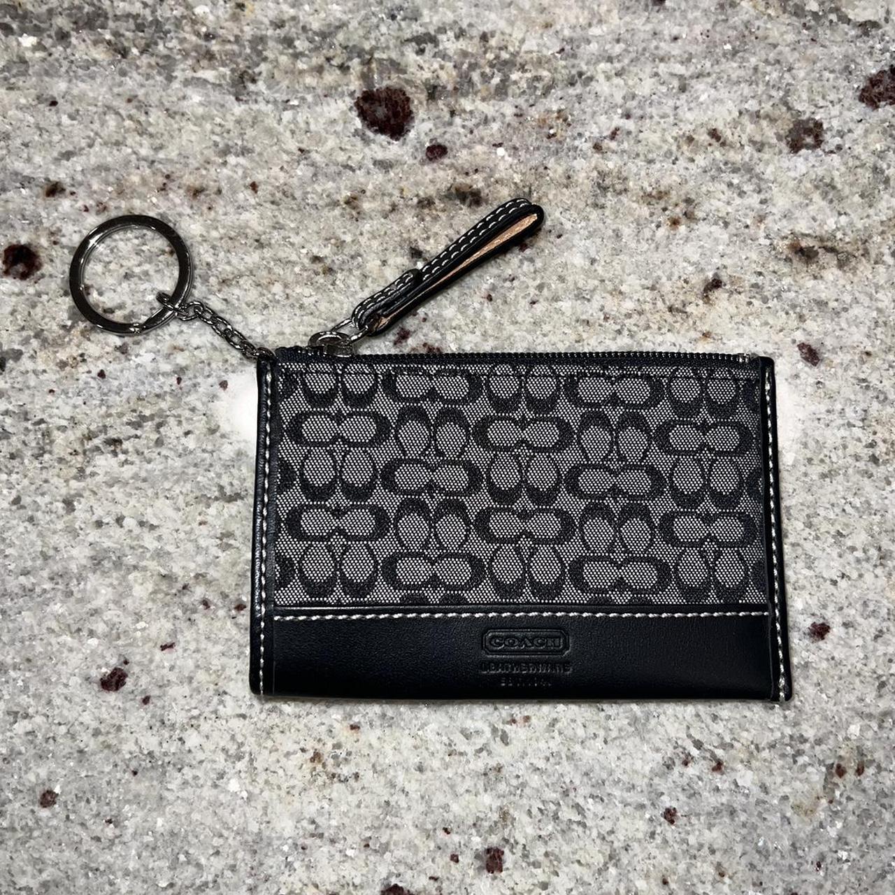 Coach Signature Canvas Small Coin Purse & Key Chain... - Depop