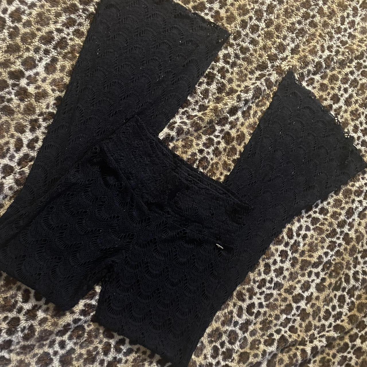Super Faltering Roxy Crochet See Through Flare Pants... - Depop