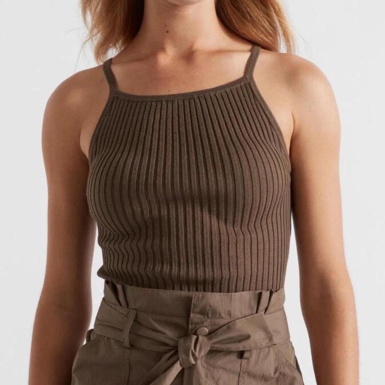 Seed heritage Affogato chocolate brown Crop ribbed... - Depop