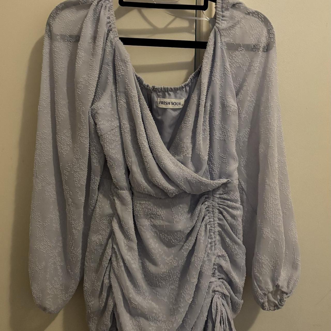 Baby Blue Dainty Dress Fresh Soul AU Size 12 Midi... - Depop