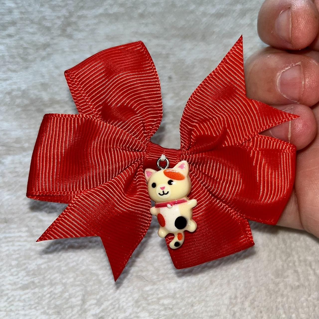 3-inch Red Hair Bow Clip for Scene Fashion with... - Depop