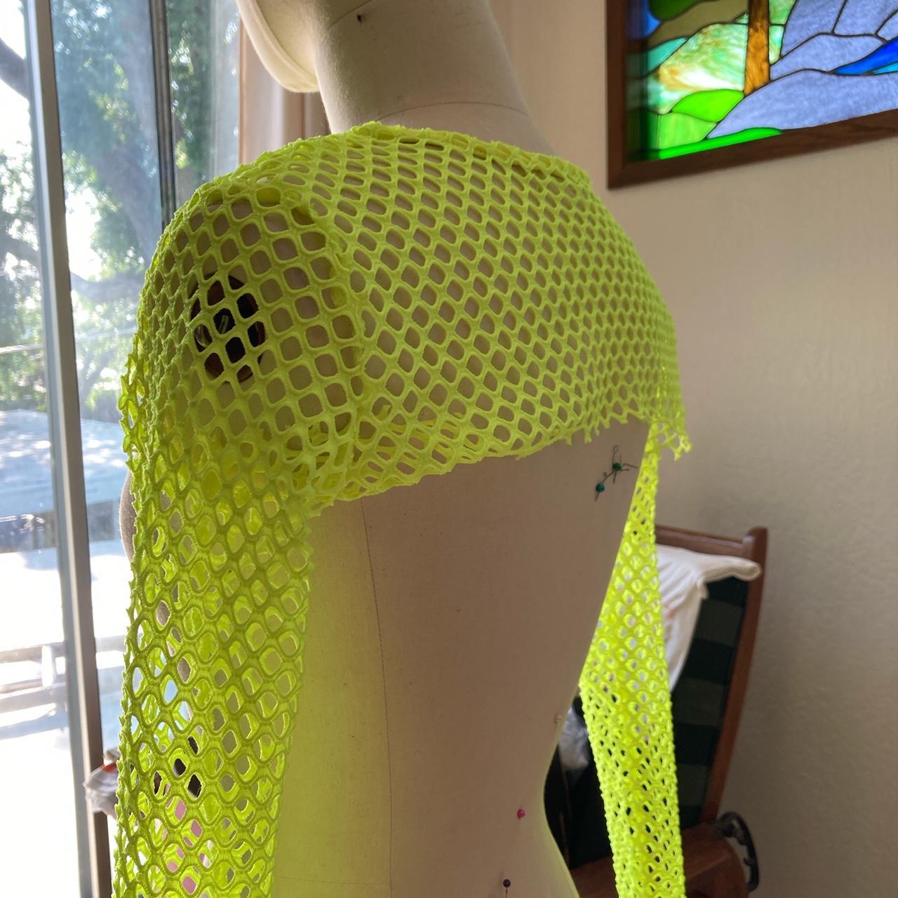 Rave gear! Neon yellow green mesh net shirt(?) great... - Depop