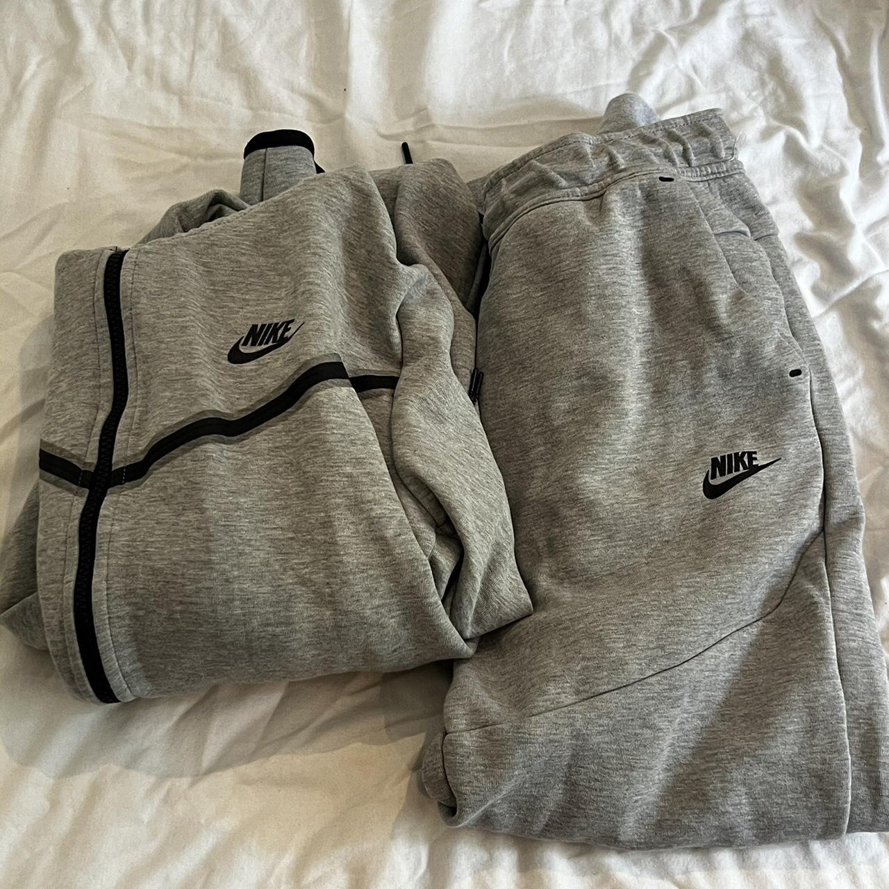 Grey Nike tech full tracksuit like new - Depop