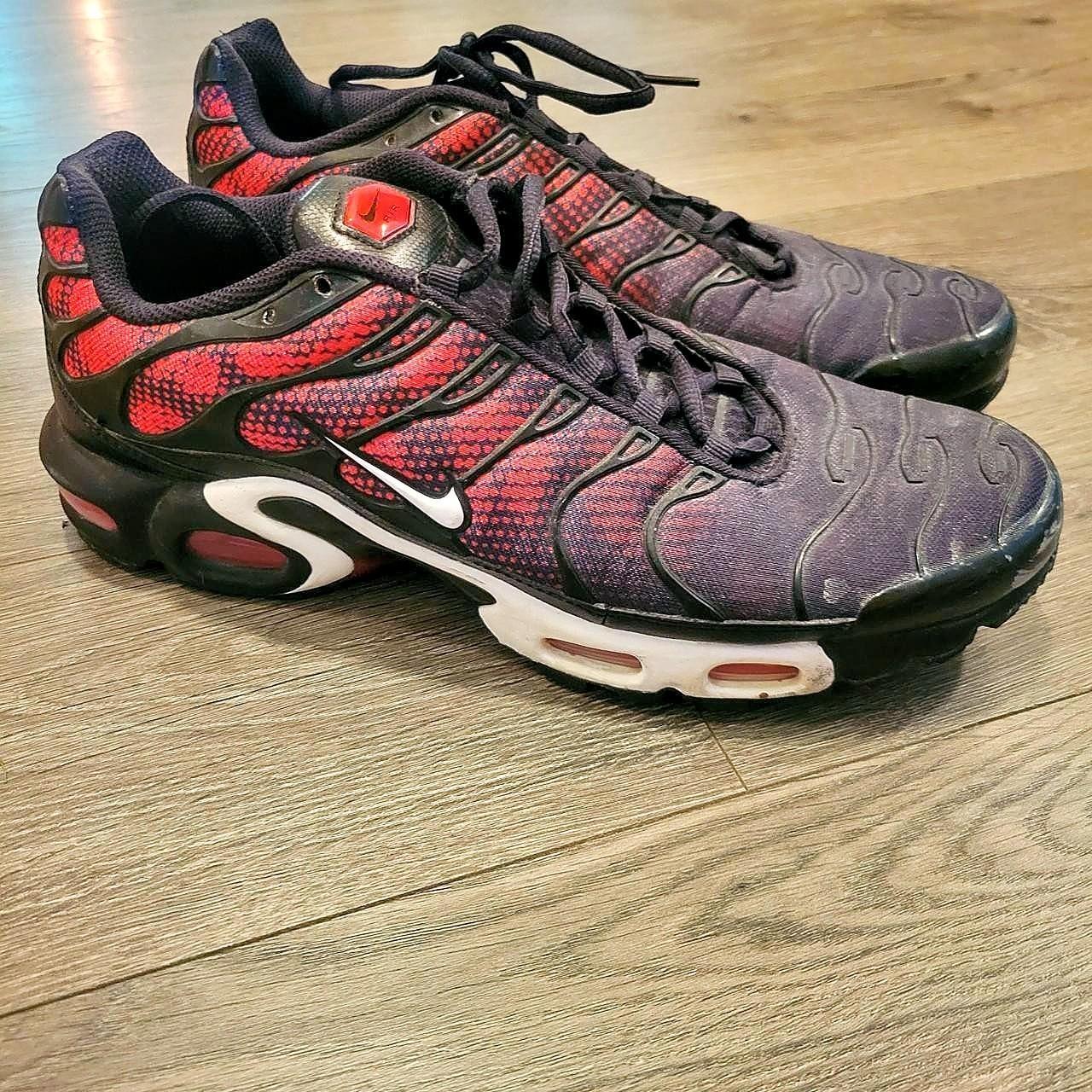 Nike Air Max Plus TN trainers in red and black Size... | Depop