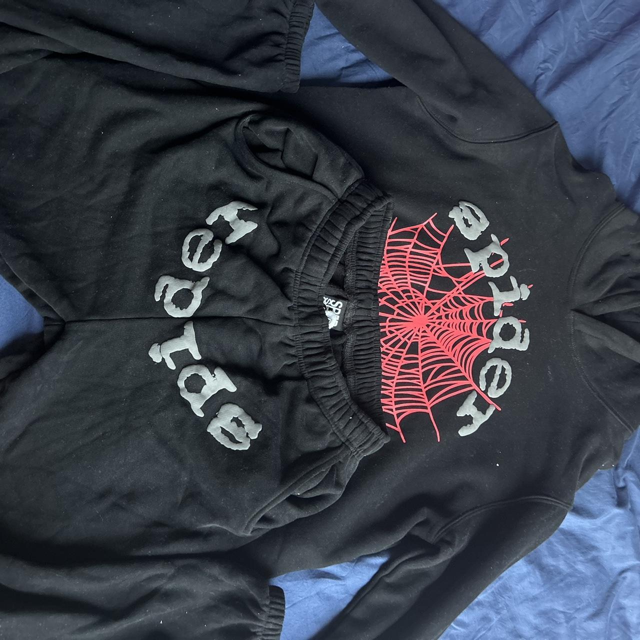 Spider Worldwide black and red tracksuit - Depop