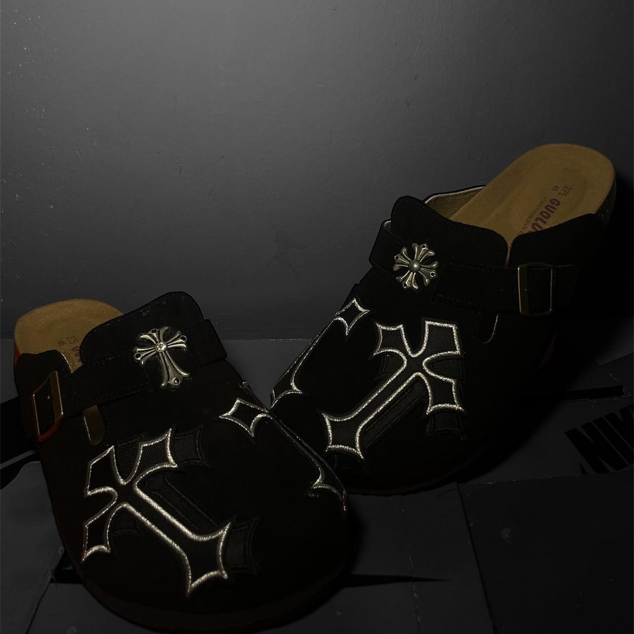 Luxury Cross Clogs / Black & Silver *BRAND NEW* All... - Depop