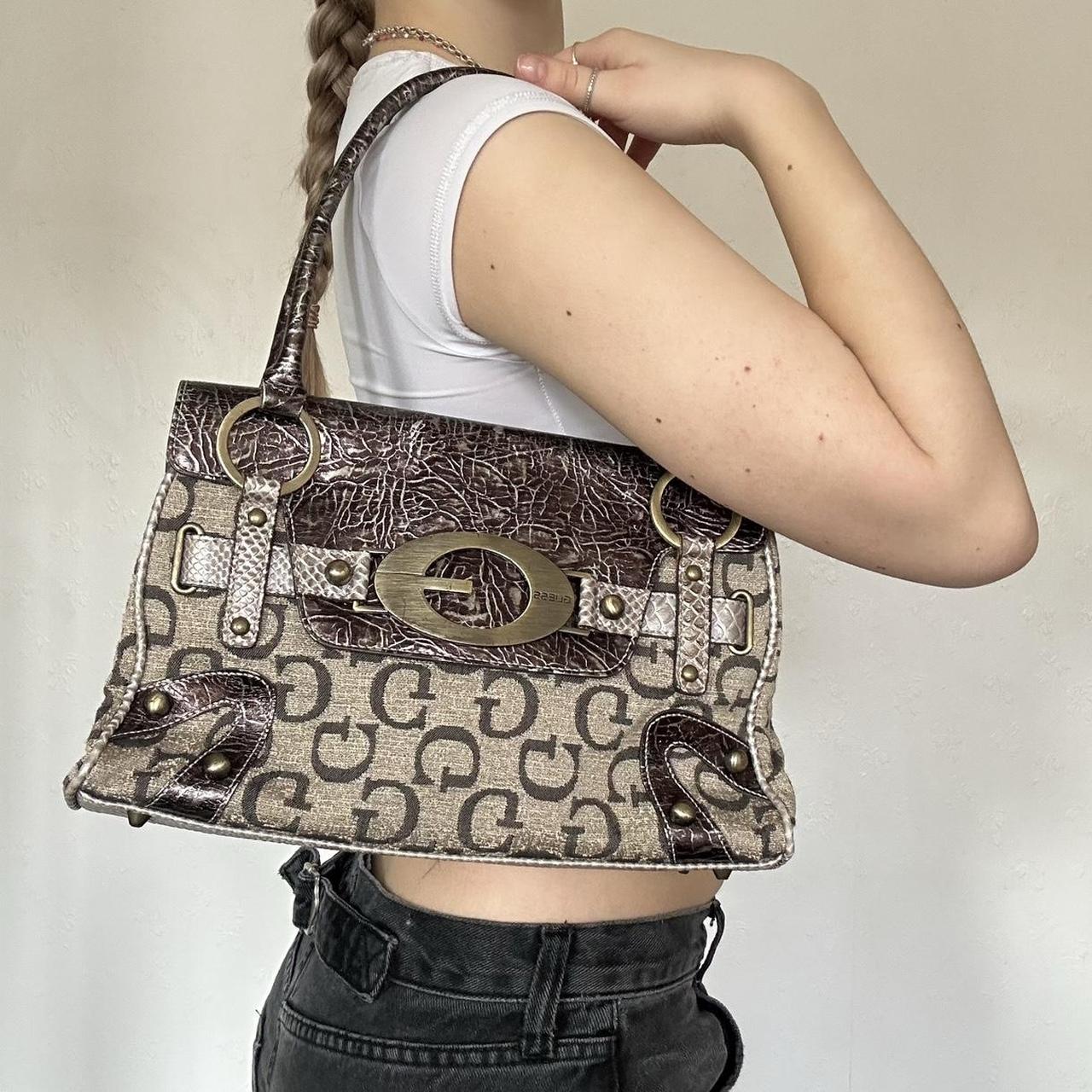 guess vintage monogram side shoulder bag perfect... - Depop