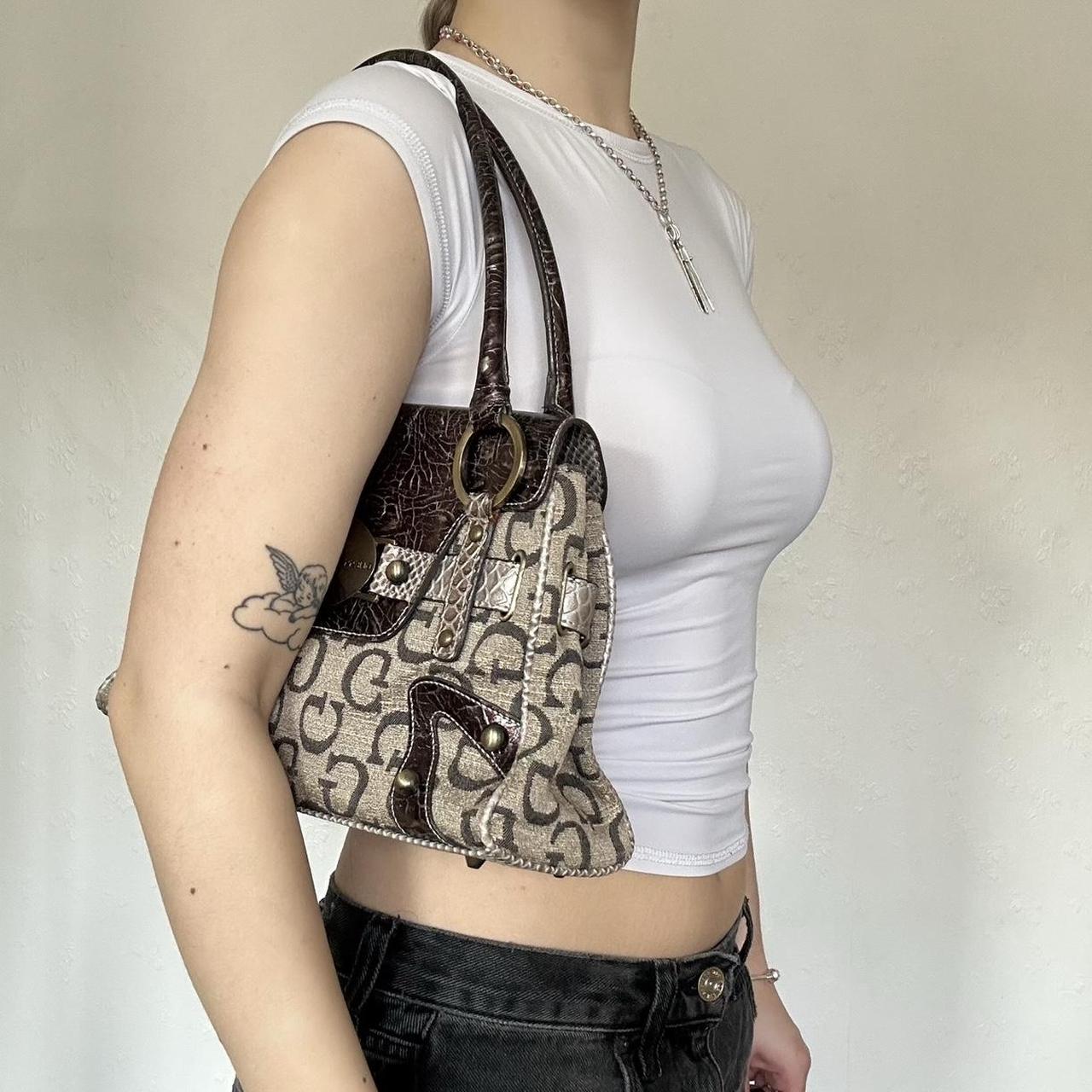 guess vintage monogram side shoulder bag perfect... - Depop