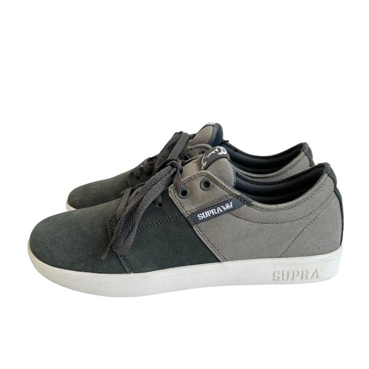 Supra Men’s Gray Suede Low Top Sneakers Size:... - Depop