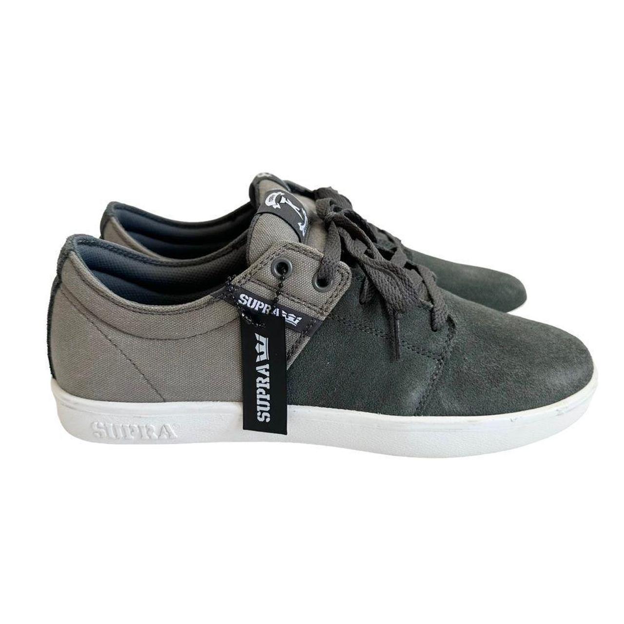 Supra Men’s Gray Suede Low Top Sneakers Size:... - Depop