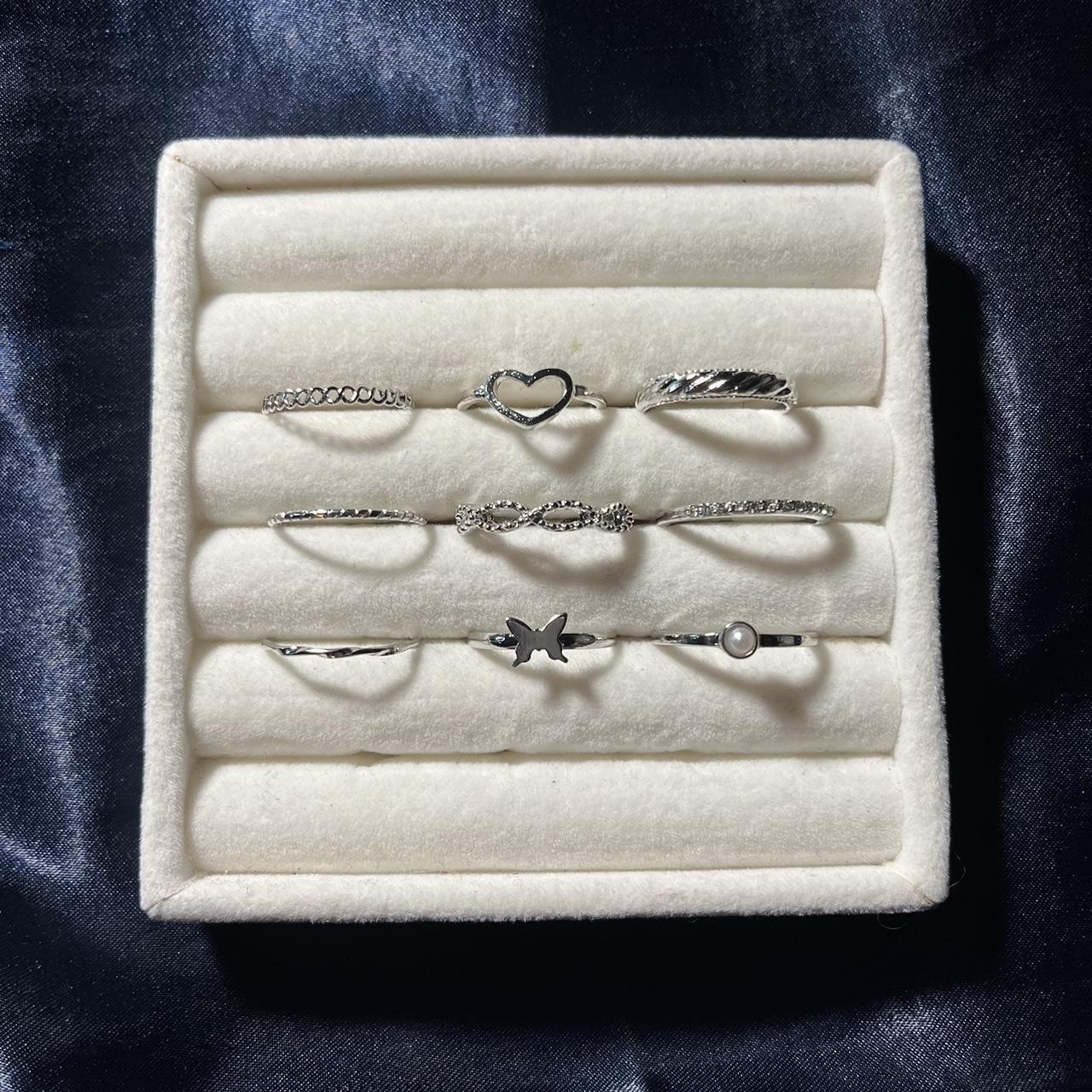 9 piece aesthetic ring set 💍 *never worn* !Ring... - Depop