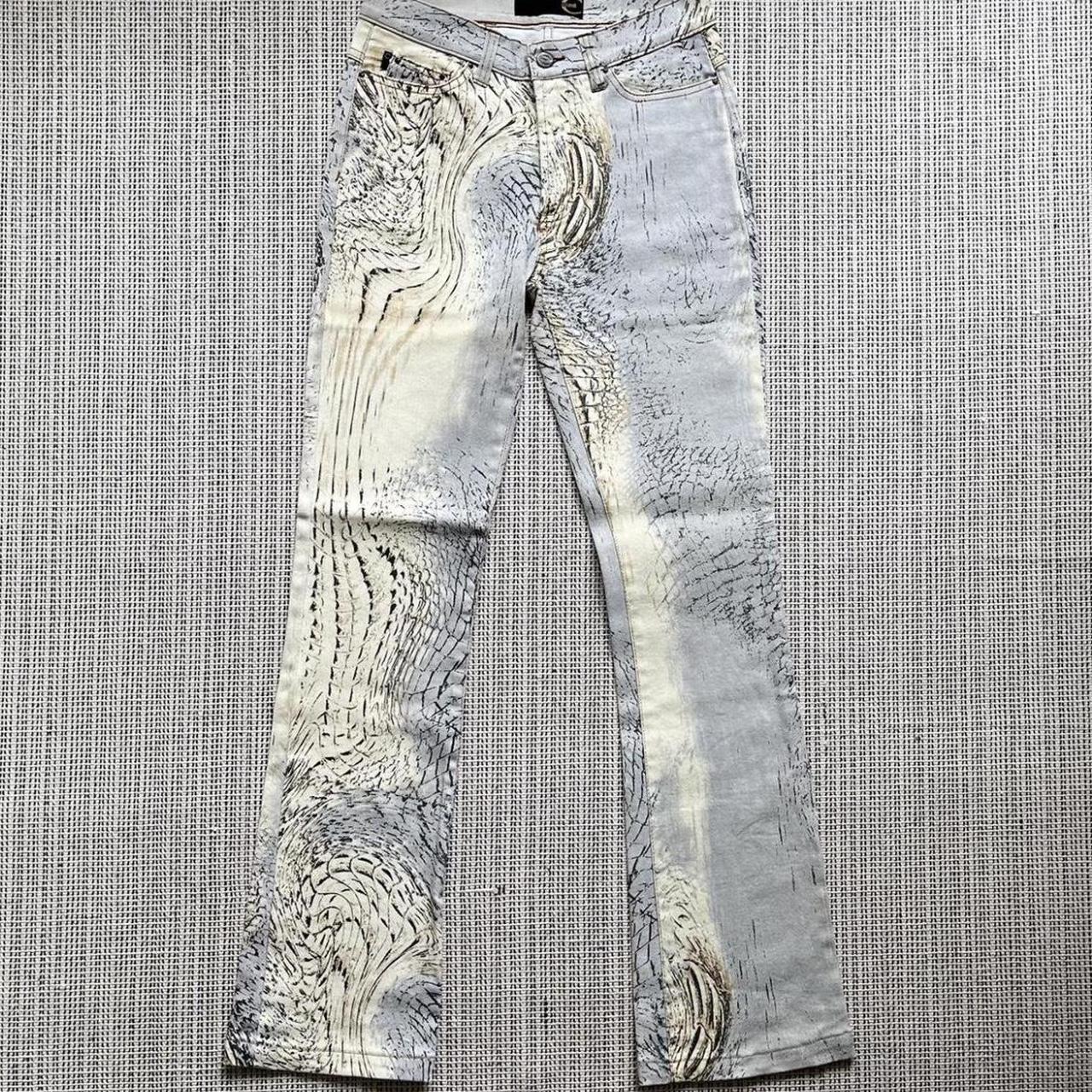 vintage 90s roberto cavalli graphic jeans stunning... - Depop