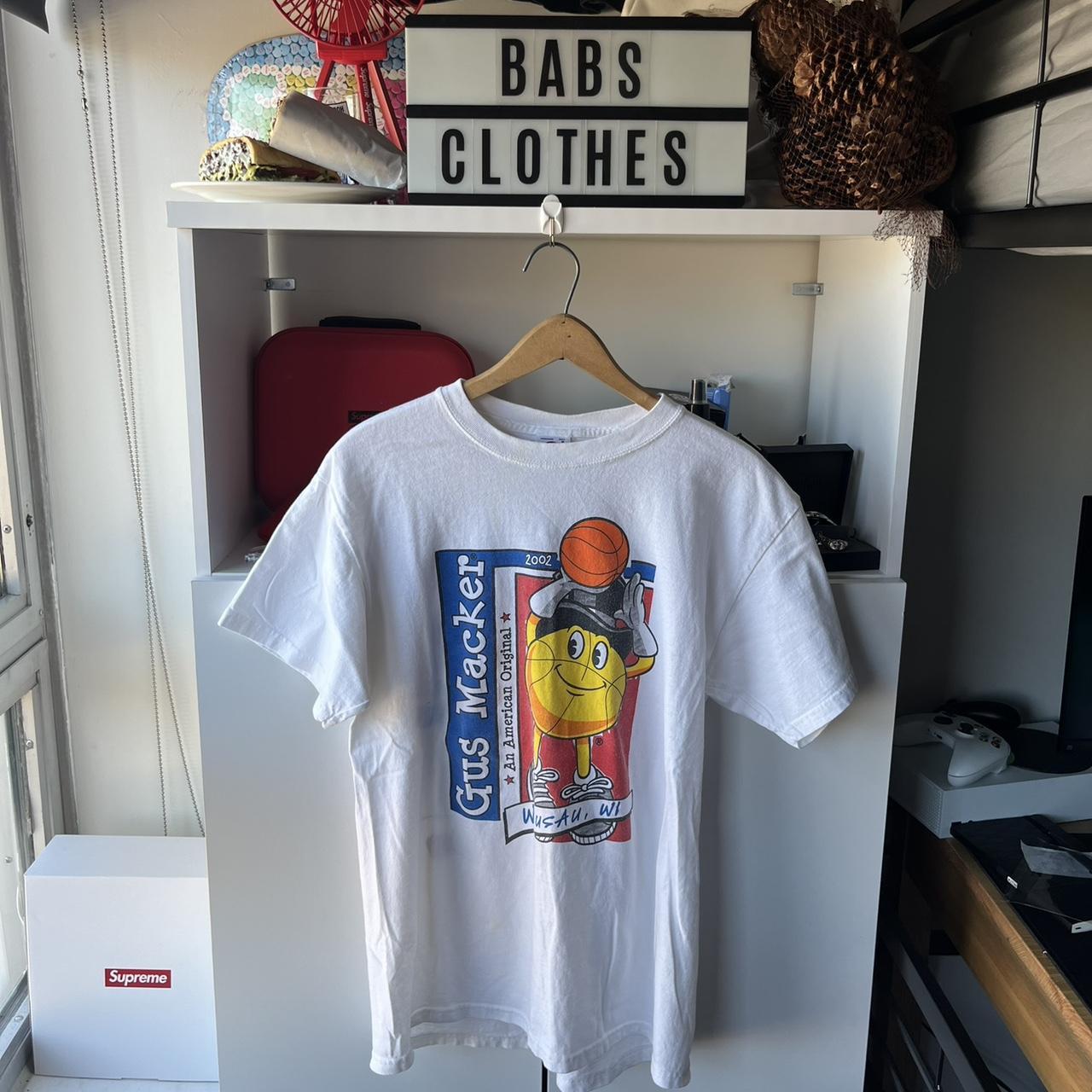 Vintage 2002 Gus Macker shirt -cool graphic -flaws... - Depop