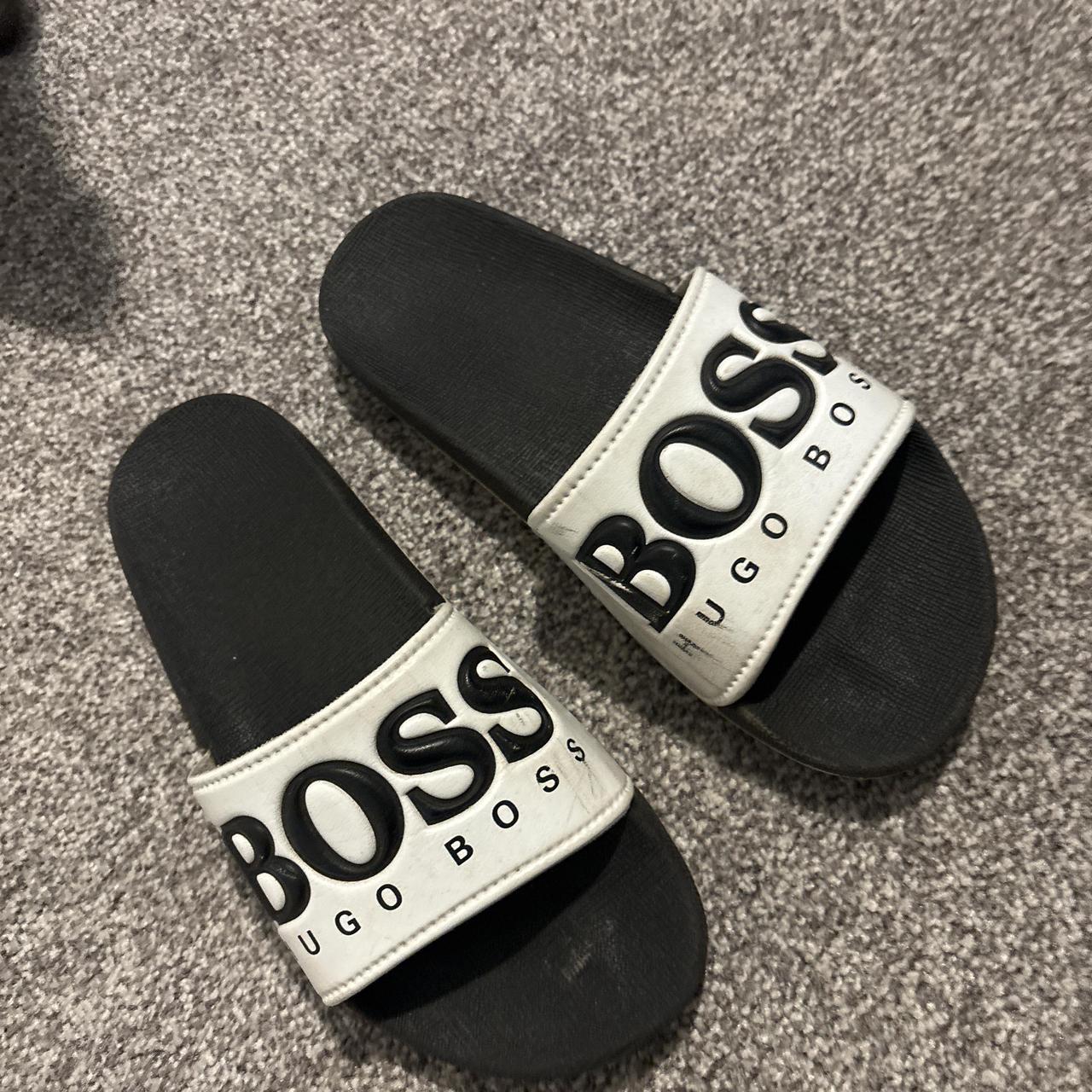 Hugo boss sliders Worn lots so selling cheap | Depop
