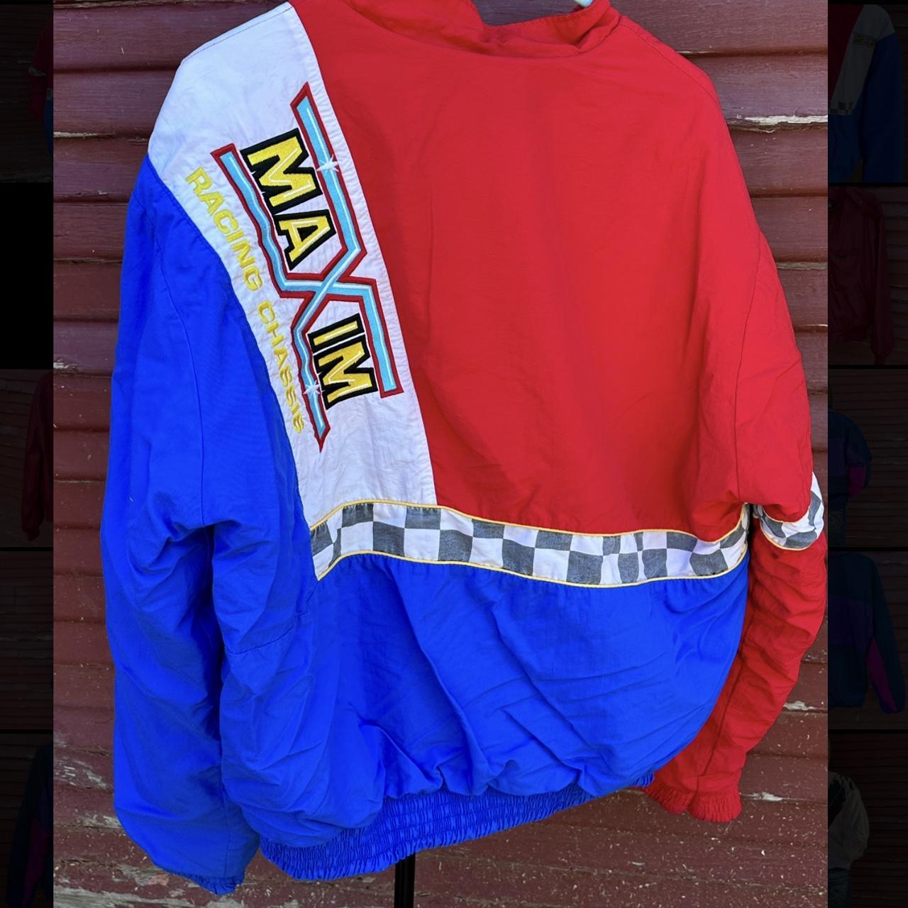 Vintage retro 90s Maxim racing chassis jacket with... | Depop