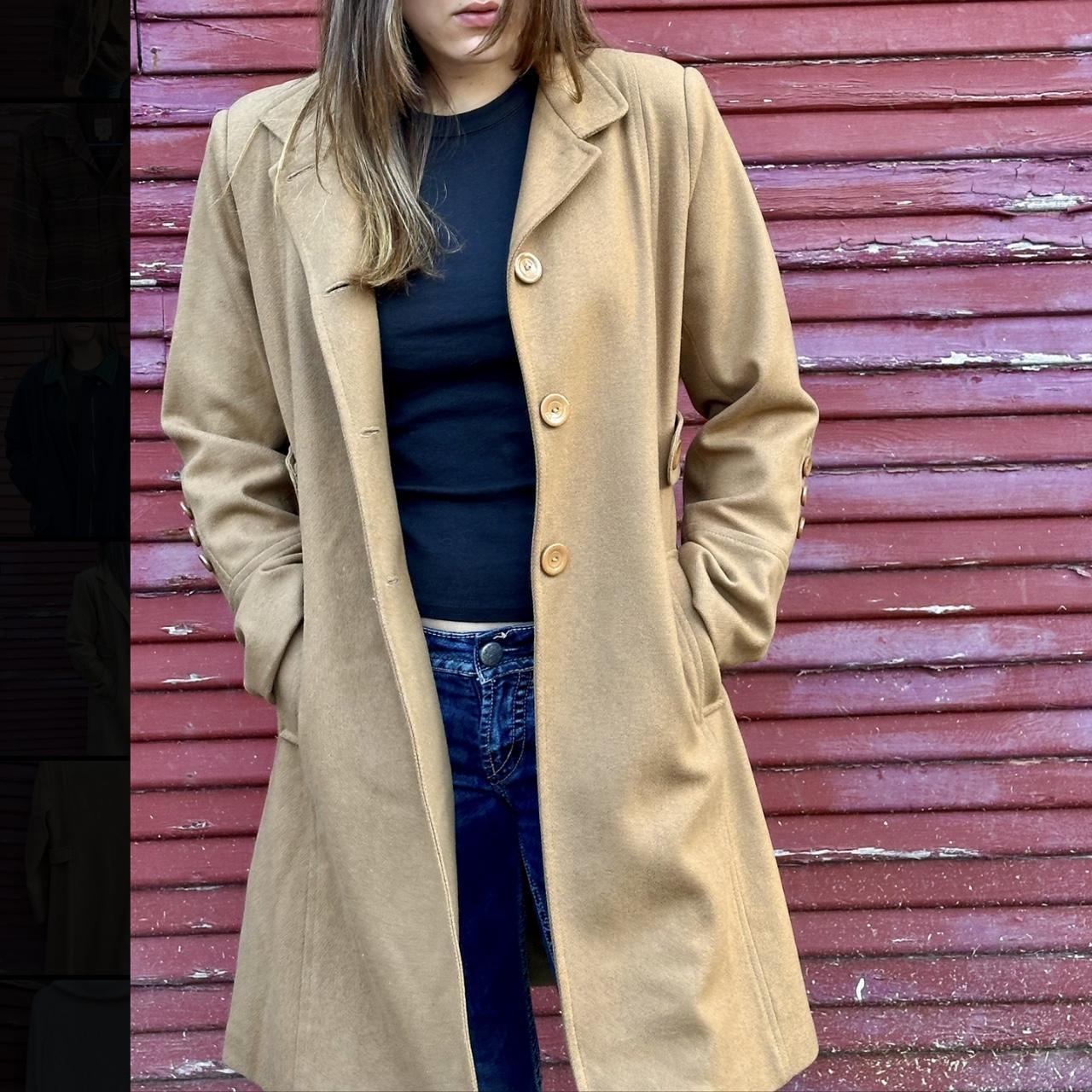 Vintage Camel-Colored Wool Coat Elevate your winter... - Depop