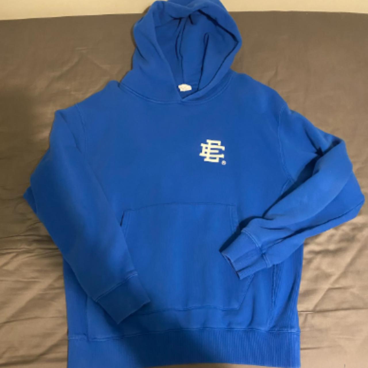 Eric Emanuel basic hoodie blue size medium | Depop