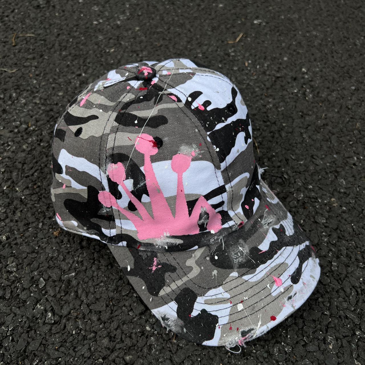 Custom Stussy Snow Camo Paint Splatter Hat Custom... - Depop