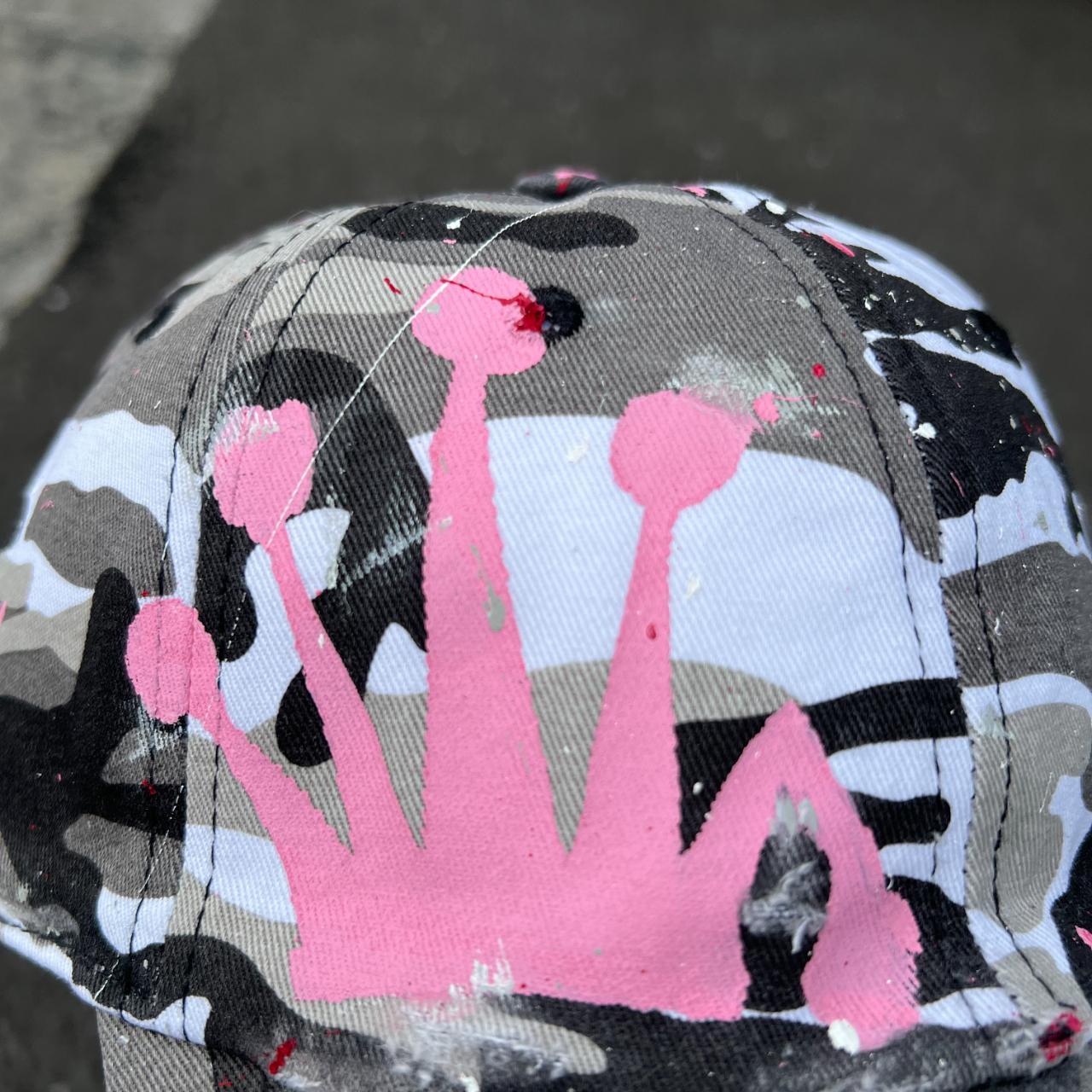 Custom Stussy Snow Camo Paint Splatter Hat Custom... - Depop