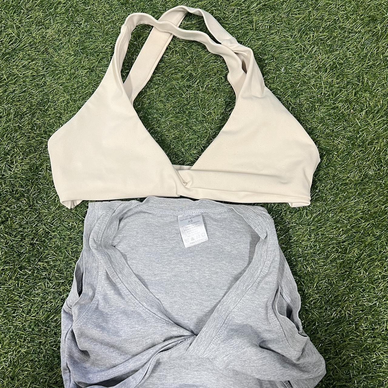 NATURYL Bundle Yoga twist sports bra and grey twist... | Depop