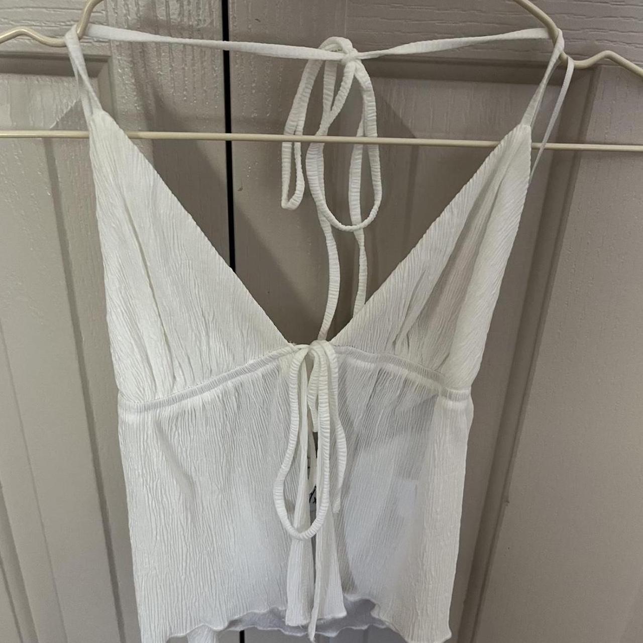princess polly white tie top - Depop