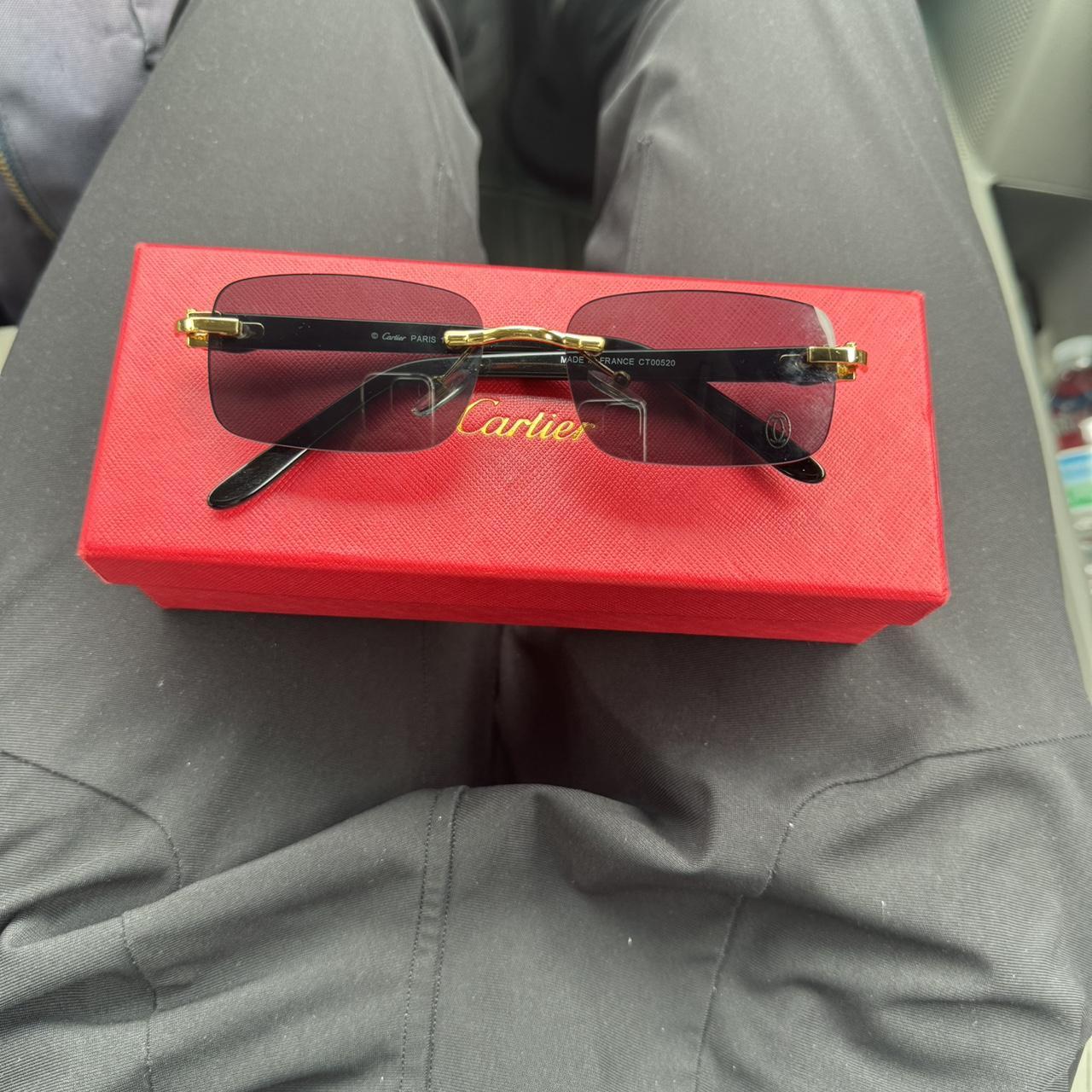 Cartier Glasses black and gold - Depop