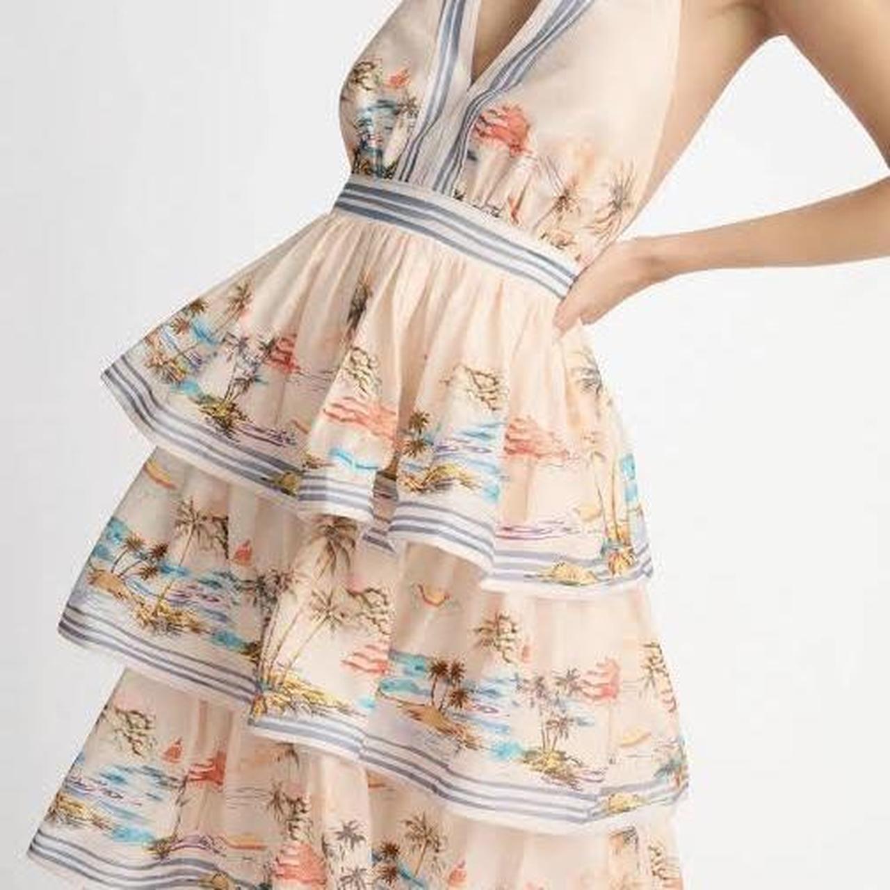 sheike tiered halter maxi dress !!! - peach colour... - Depop