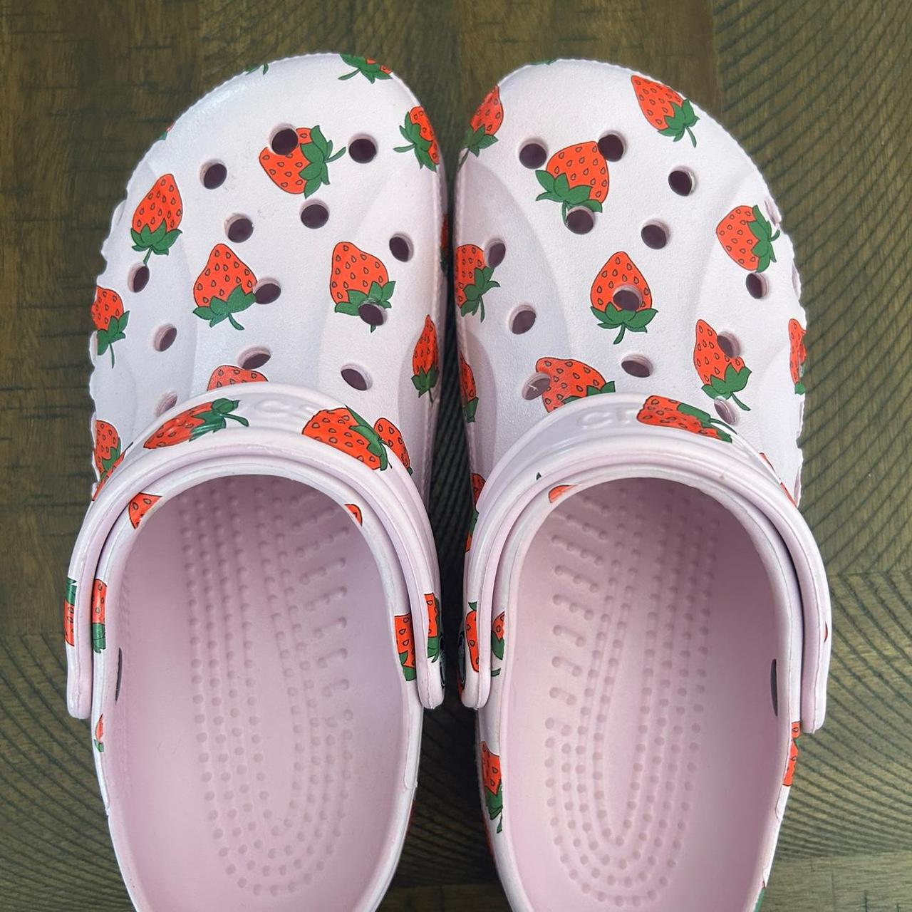 Pink Strawberry crocs, worn a couple times, Women’s... | Depop