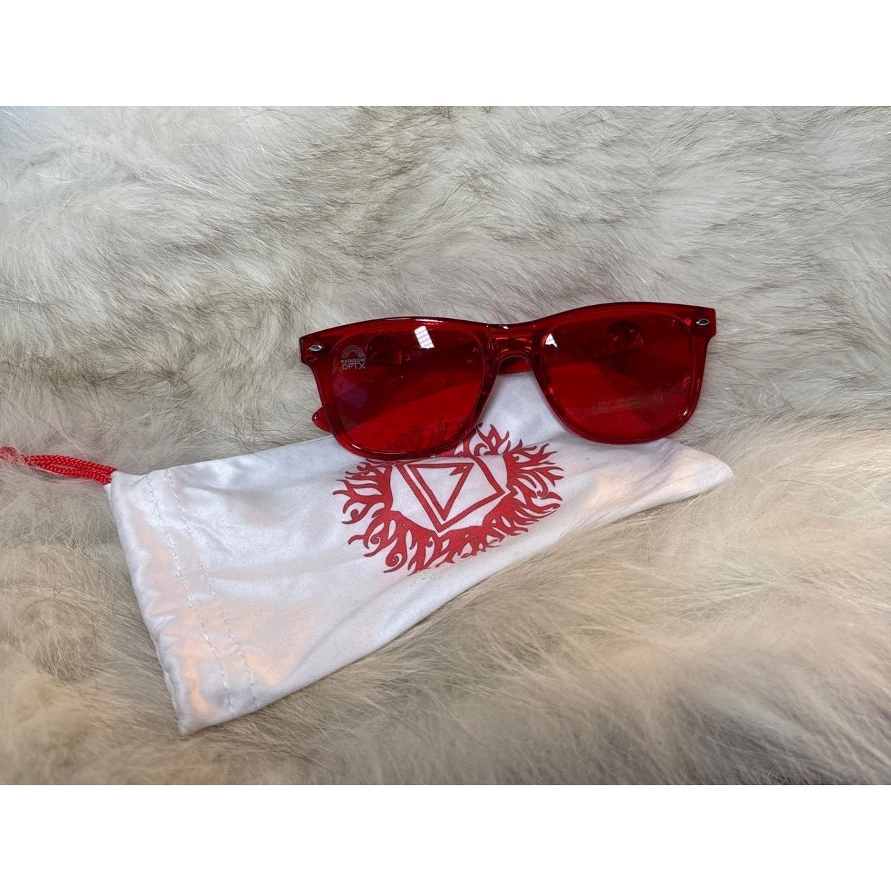 NEW Rainbow OPTX Translucent Red Sunglasses New... | Depop