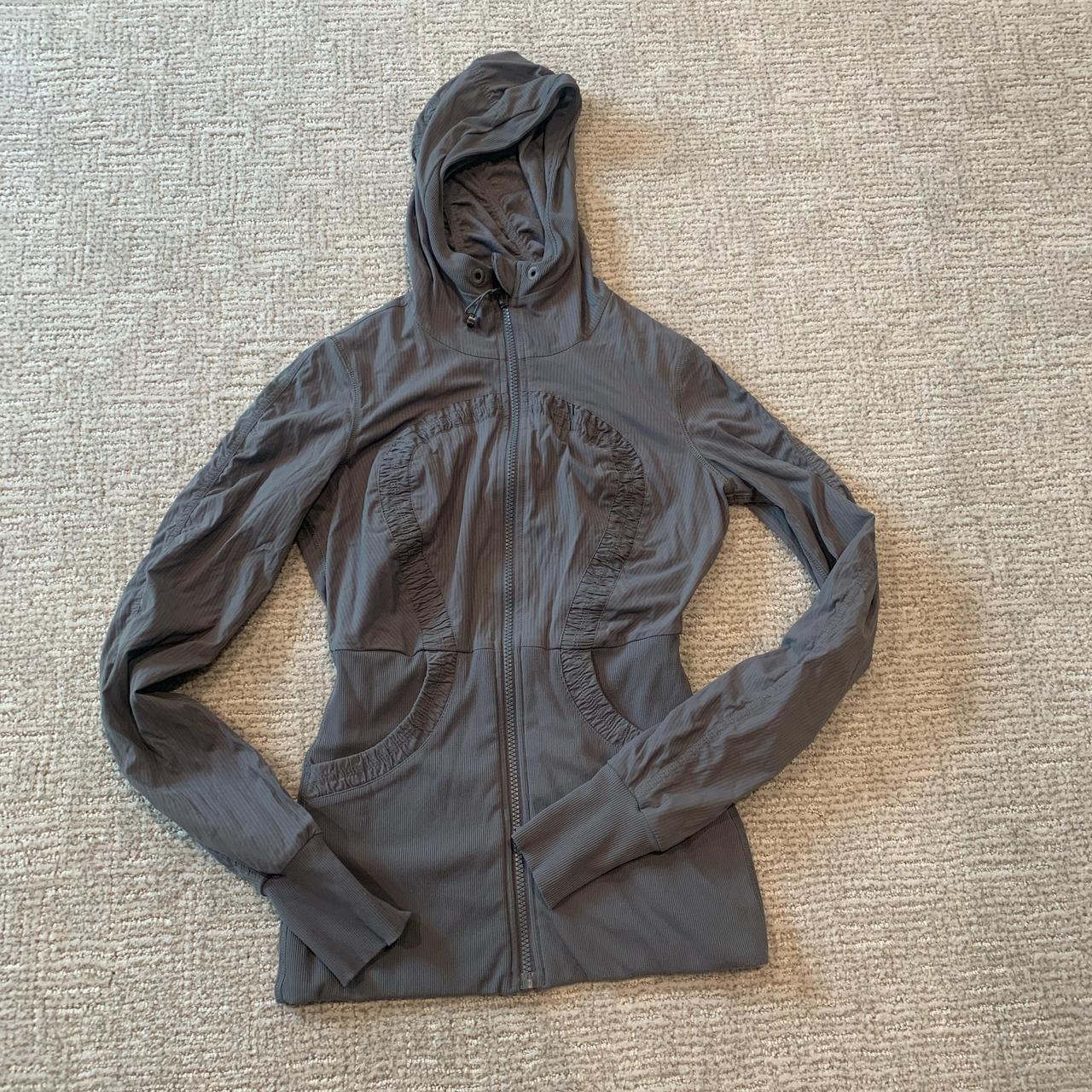 small gray Lululemon athletic zip up jacket... - Depop