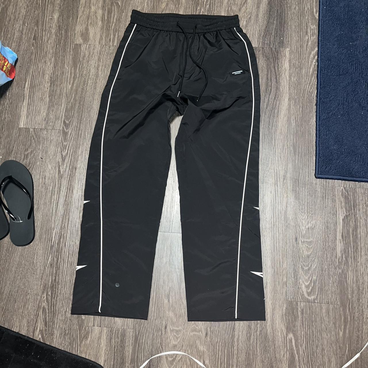 Black and white star track pants | Depop