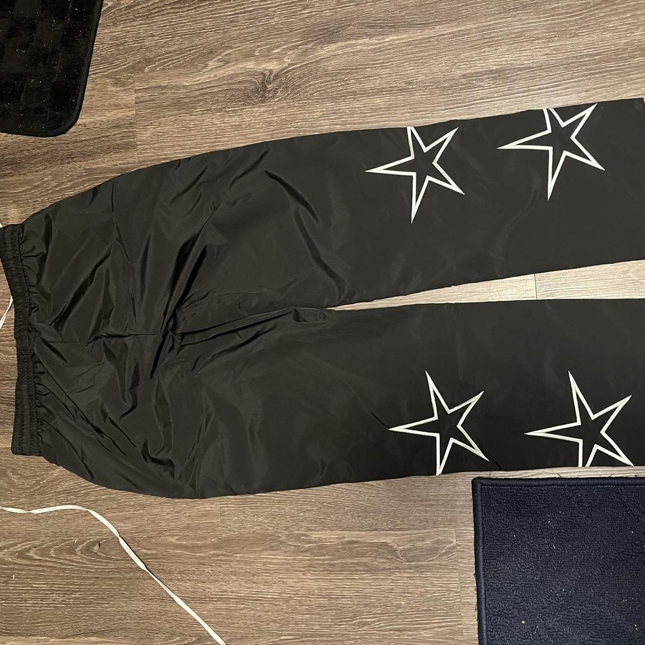 Black and white star track pants | Depop