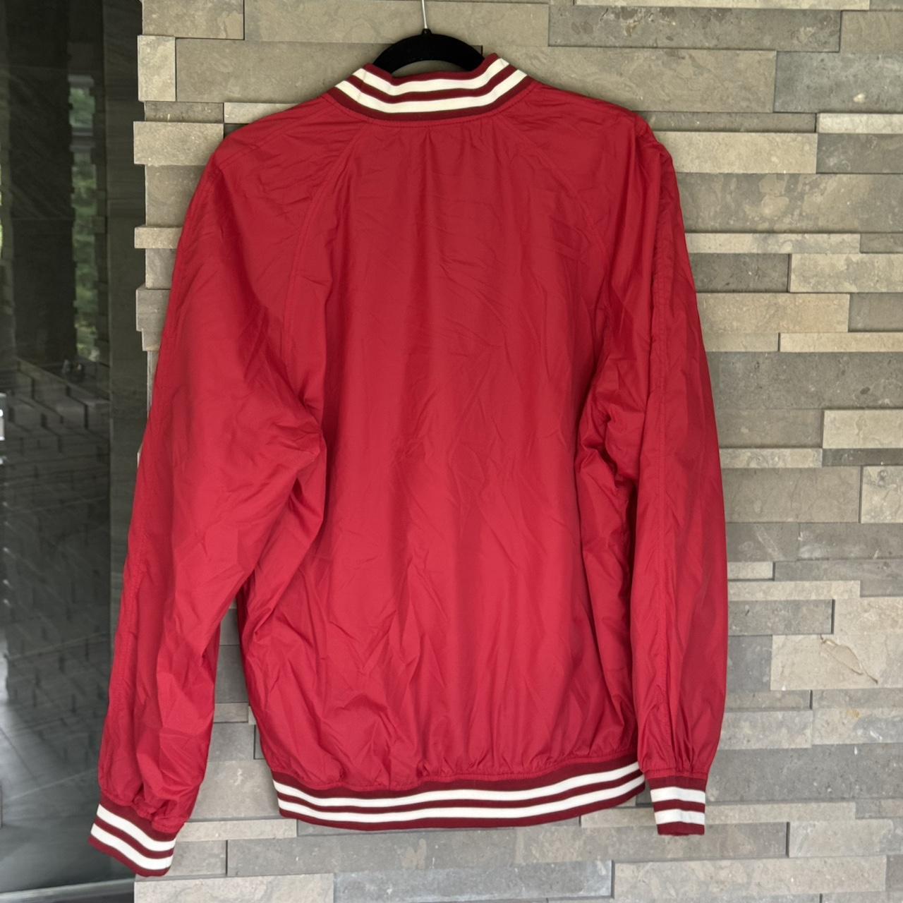 H&M Red and white varsity jacket New with tags Size M - Depop