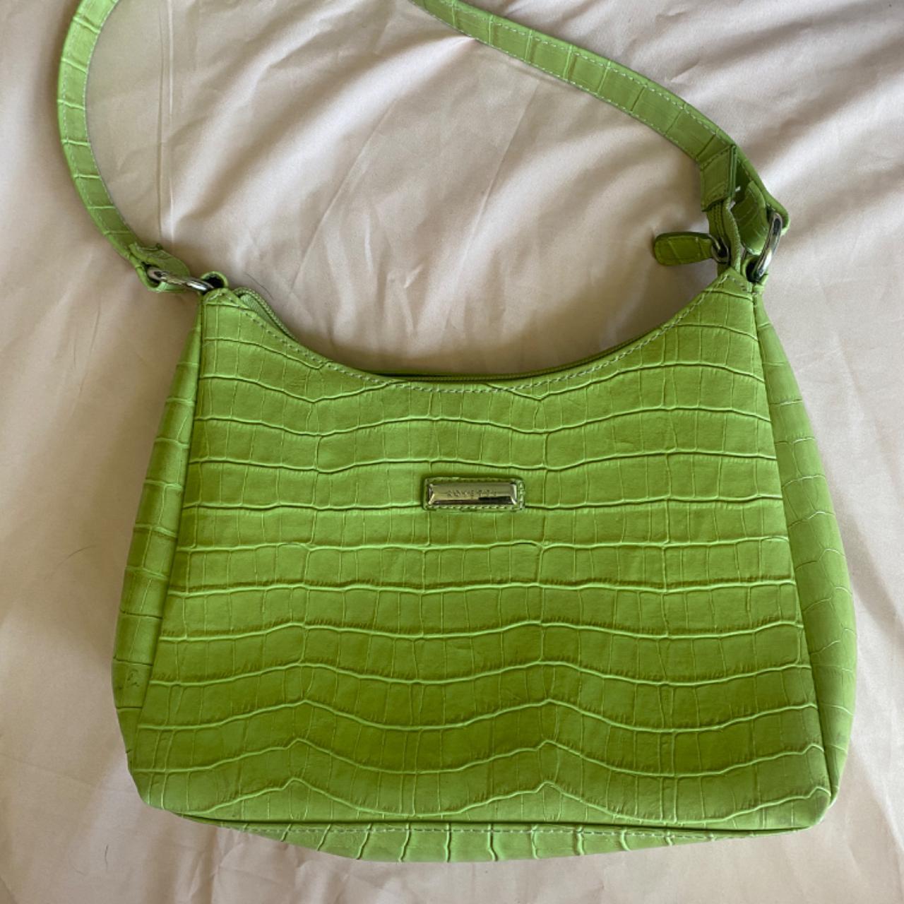 Bright green Rossetti faux-crocodile purse #summer... - Depop
