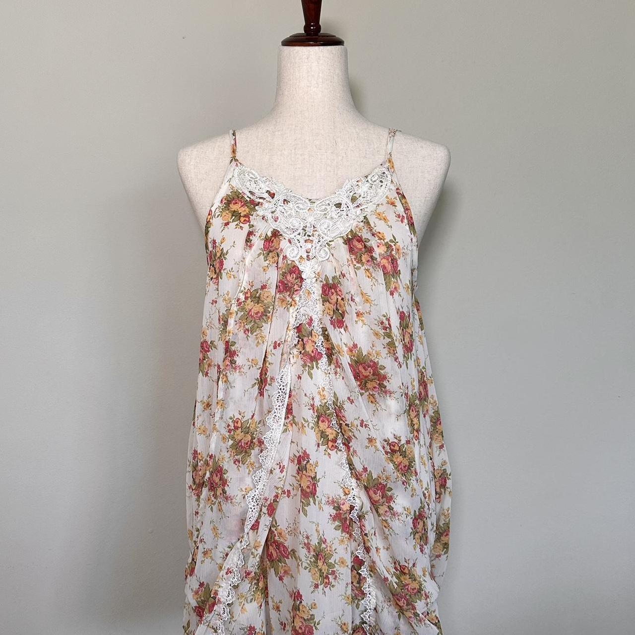 Axes Femme Orange Red Florals Camisole Dress size -... | Depop