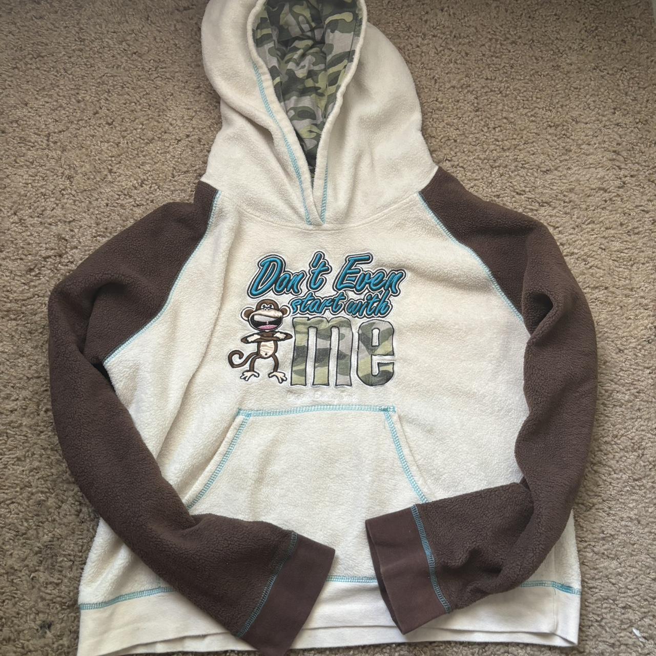 2000s bobby jack camo hoodie kids size large but... | Depop