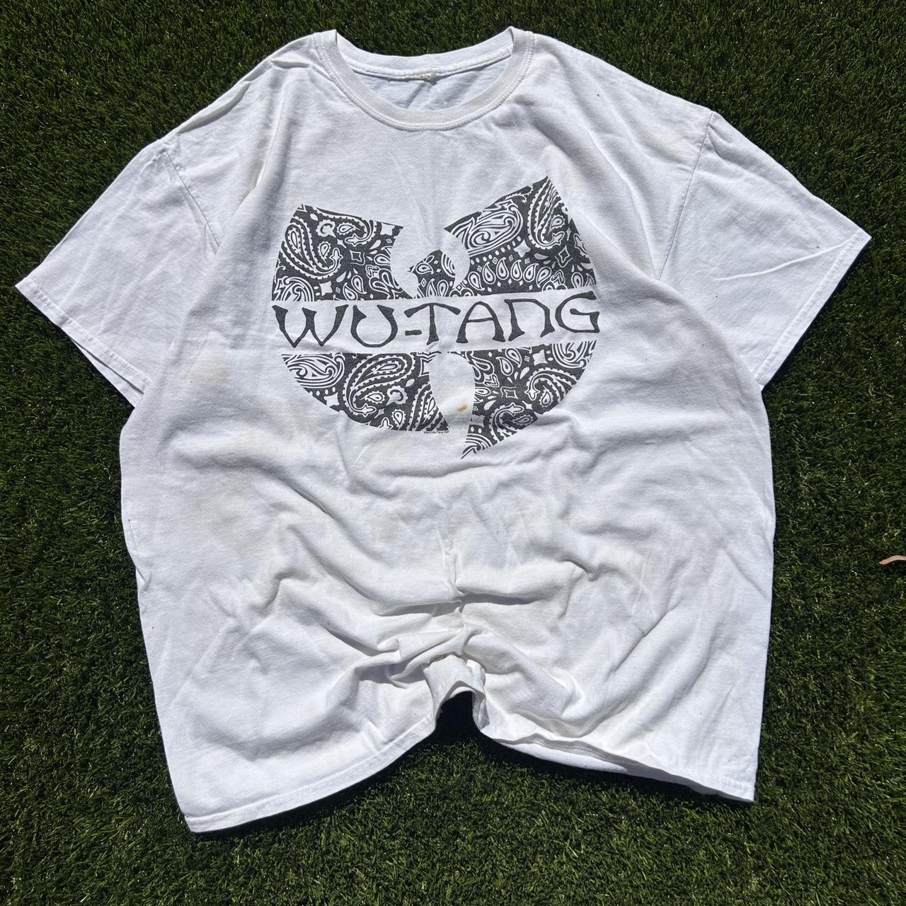 Y2K Wu-tang clan rap hip/hop band tee with bandana... | Depop