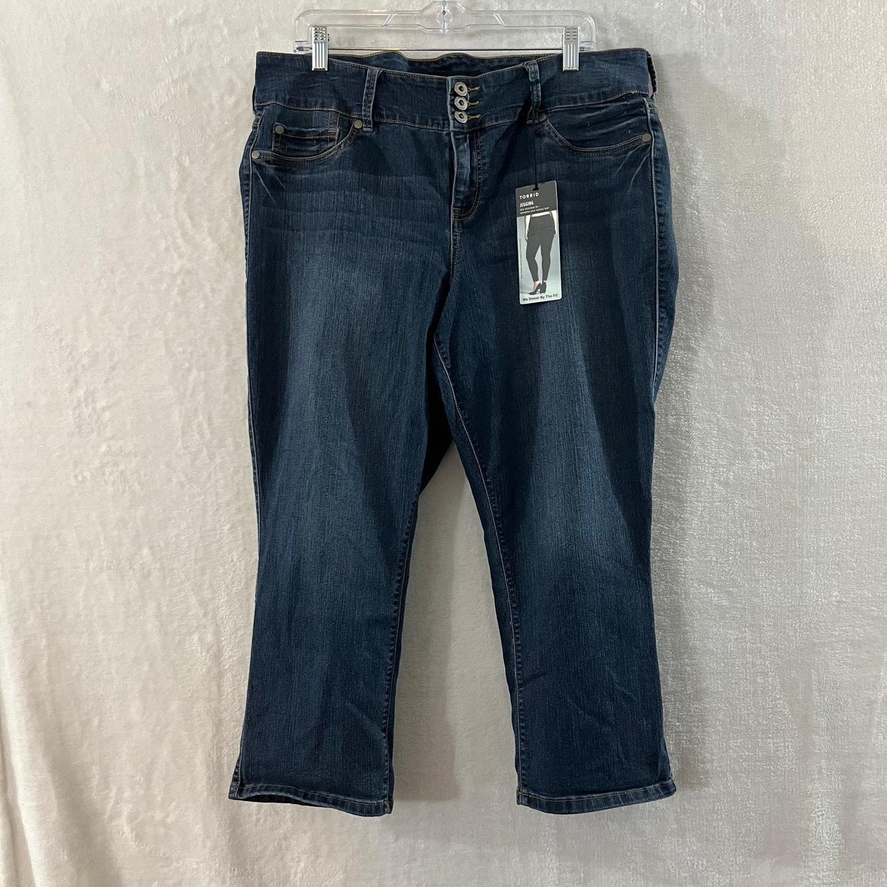 Torrid Denim Blue Skinny Cropped Jennings Jeans... - Depop