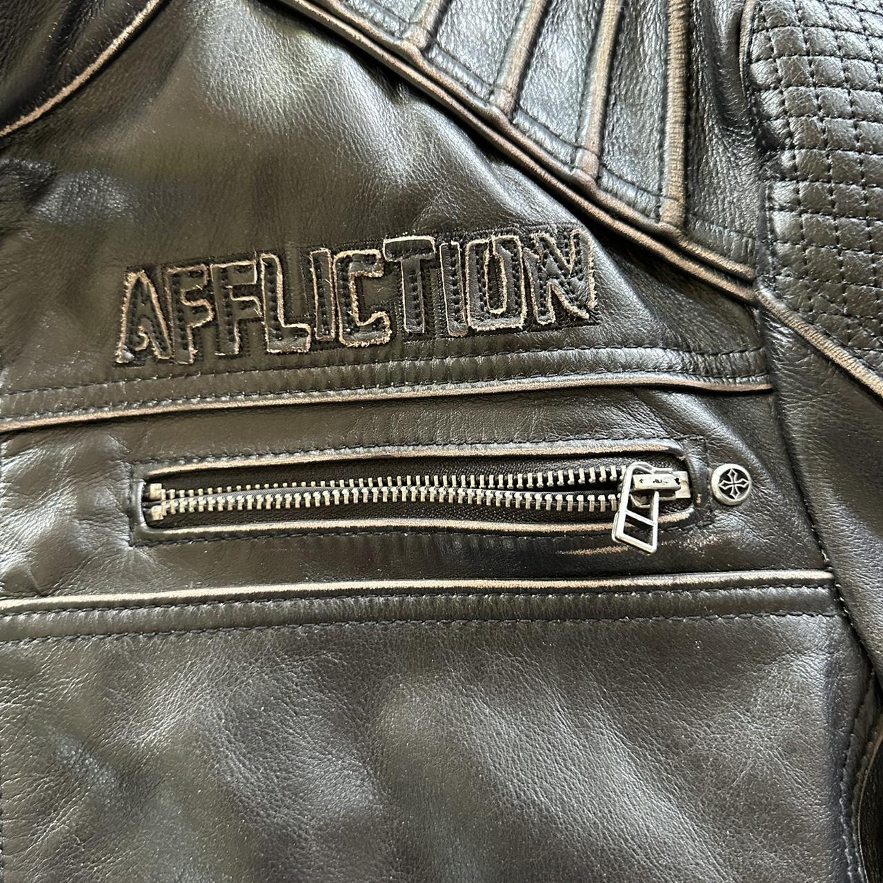 Limited addition AFFLICTION men’s leather jacket!!... | Depop