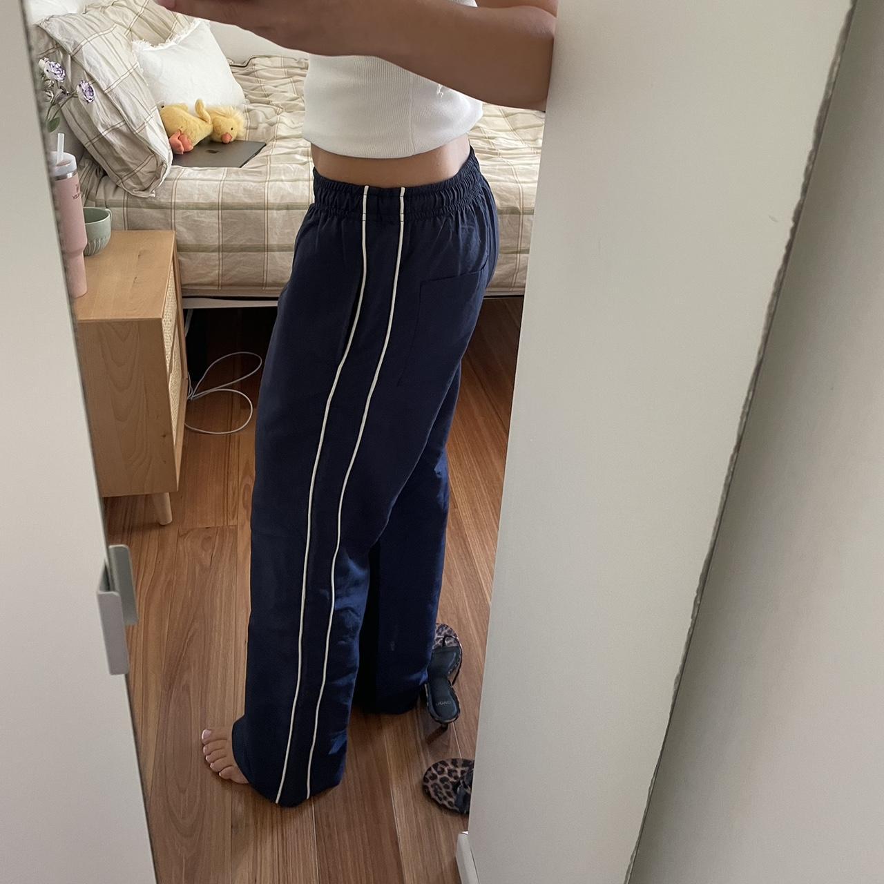 Cute navy wide leg trackies from Glassons Size 6... | Depop