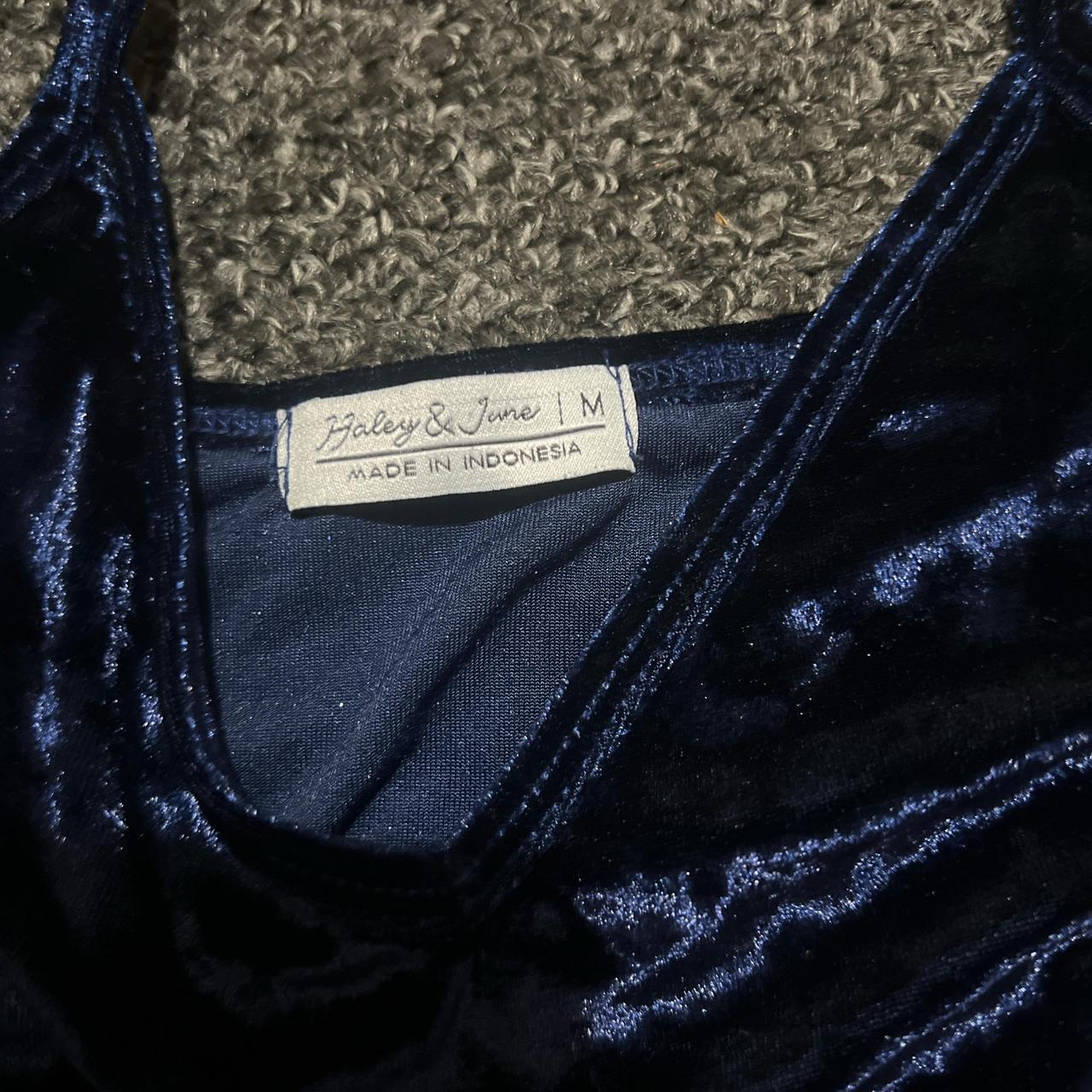 Navy blue velvet crop tank top #velvet #whimsigoth... | Depop