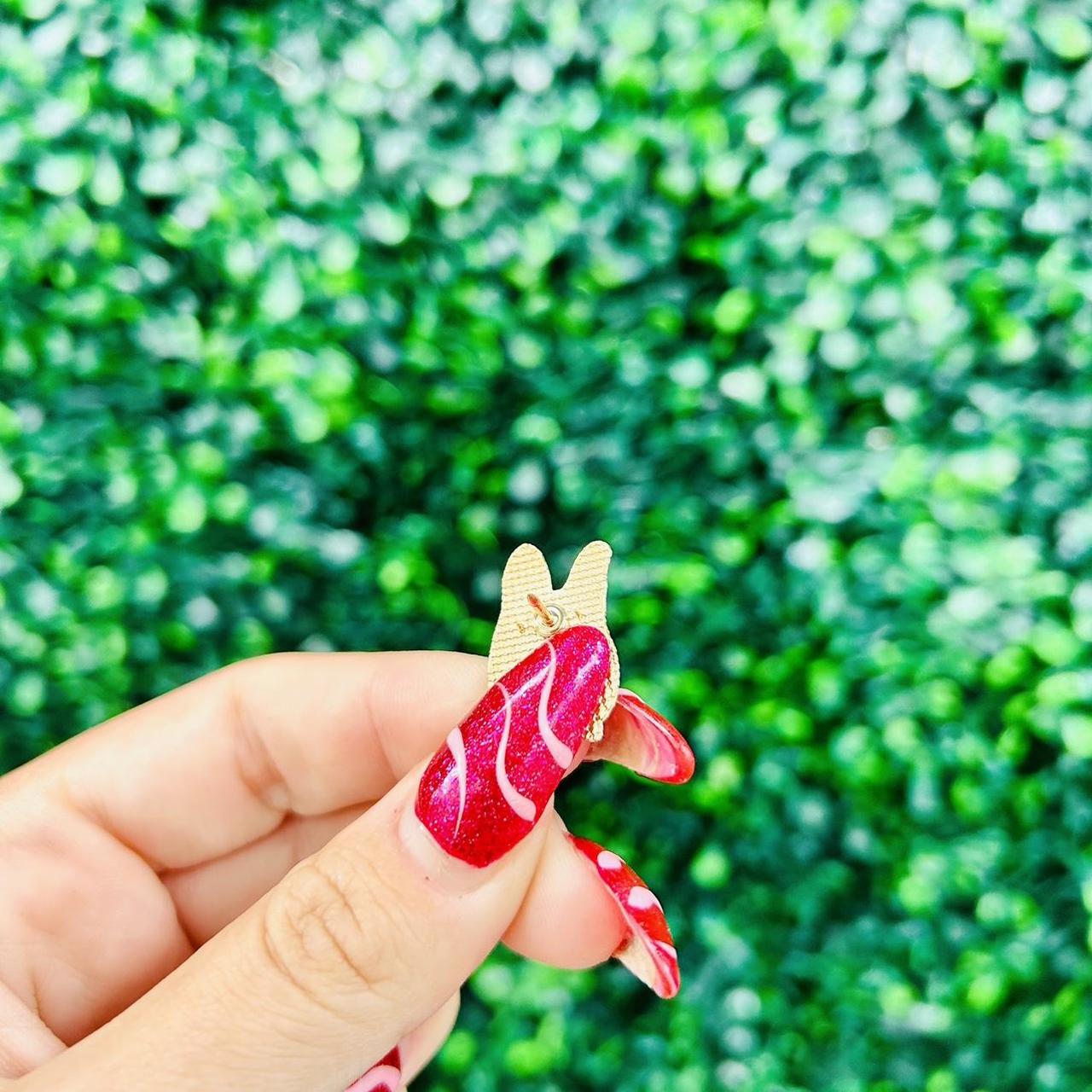 Adorable white and red Totoro charm pin... - Depop